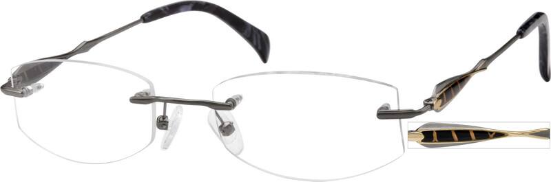 Gray Titanium Rimless Glasses #579212 | Zenni Optical