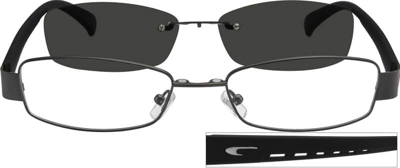 Gray Stainless Steel Frame with Polarized Magnetic Snap-on Sunlens and ...