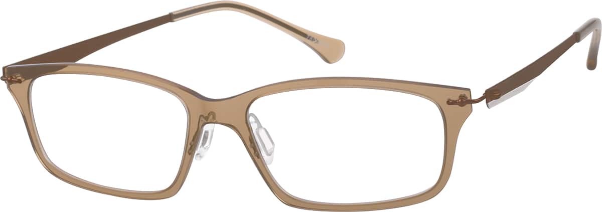 Translucent Brown Rectangle Glasses #7809615 | Zenni Optical