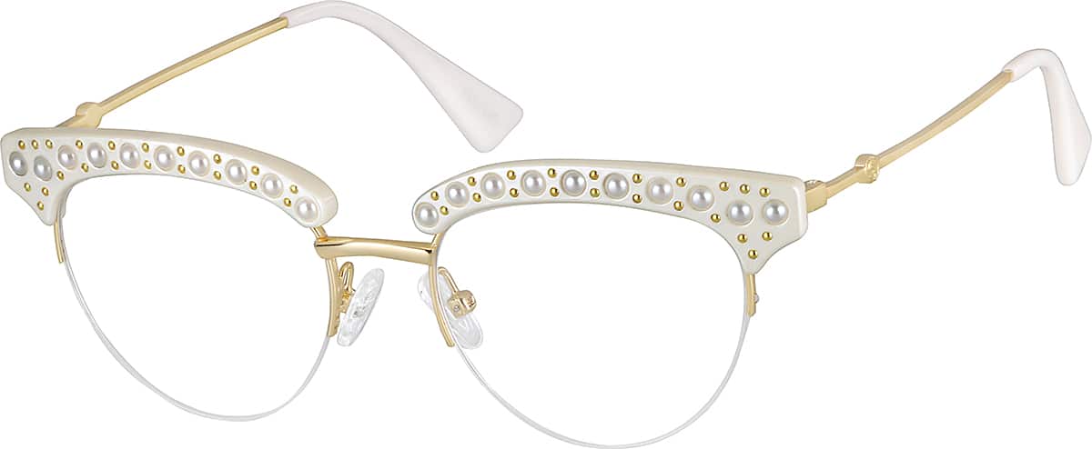 White Browline Glasses #7821930 | Zenni Optical