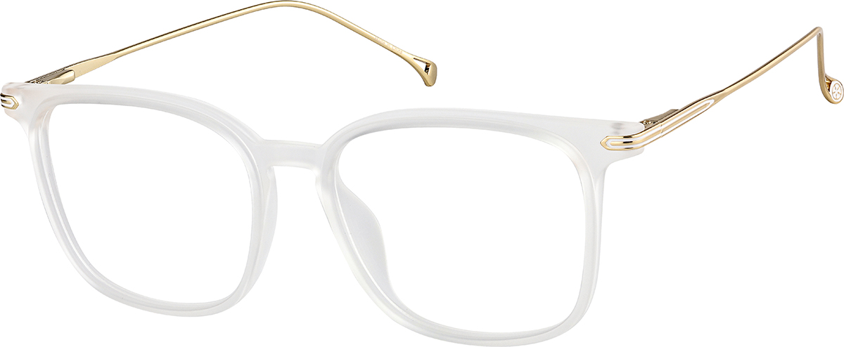 Clear/White Square Glasses #7841423 | Zenni Optical