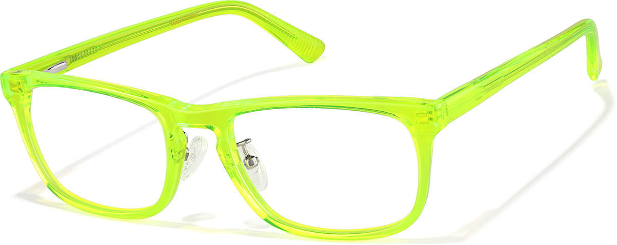 Lime Green Rectangle Glasses #P102224 | Zenni Optical