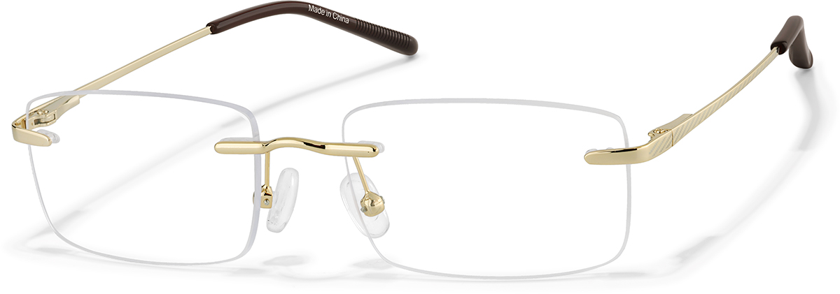 Gold Rectangle Glasses #P466514 | Zenni Optical
