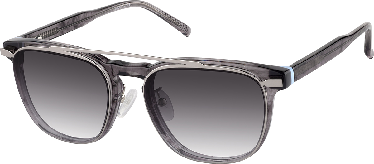 Transparent Gray Square Clip-on Sunglasses #P503212 | Zenni Optical
