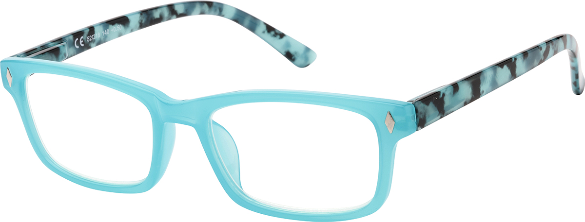 Blue Rectangle Readers #R003716050 | Zenni Optical