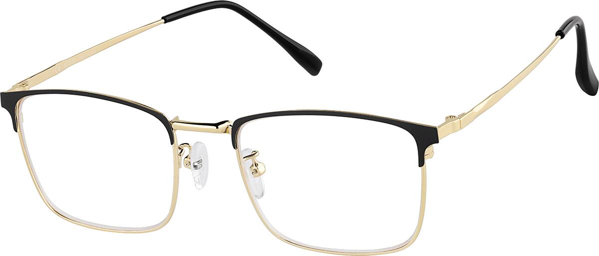 Black and Gold Rectangle Reader #R008114050 | Zenni Optical